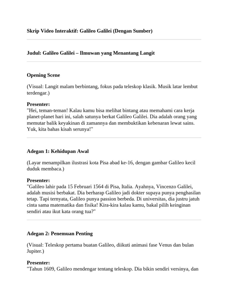 Skrip Video Interaktif | PDF
