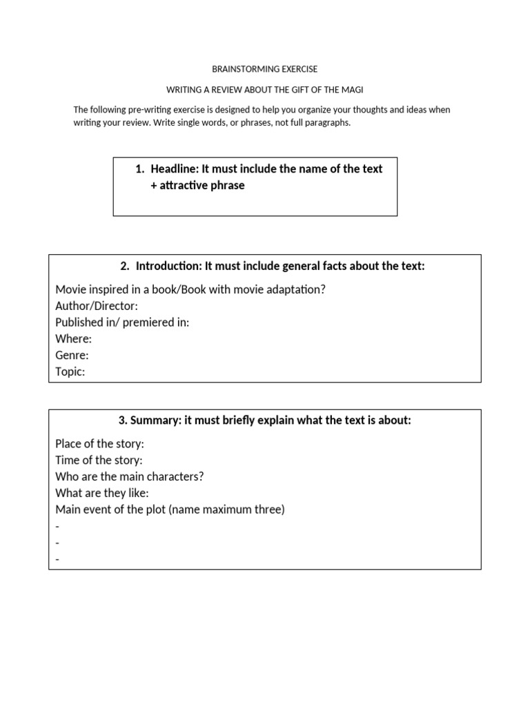 Brainstorming Exercise | PDF