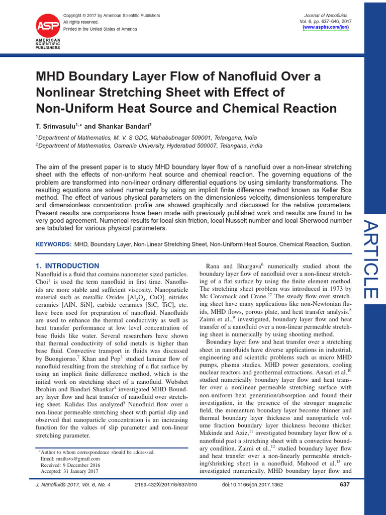 MHD Boundary Layer Flow of Nanofluid Over a Nonlinear Stretching Sheet with Effect of Non ...