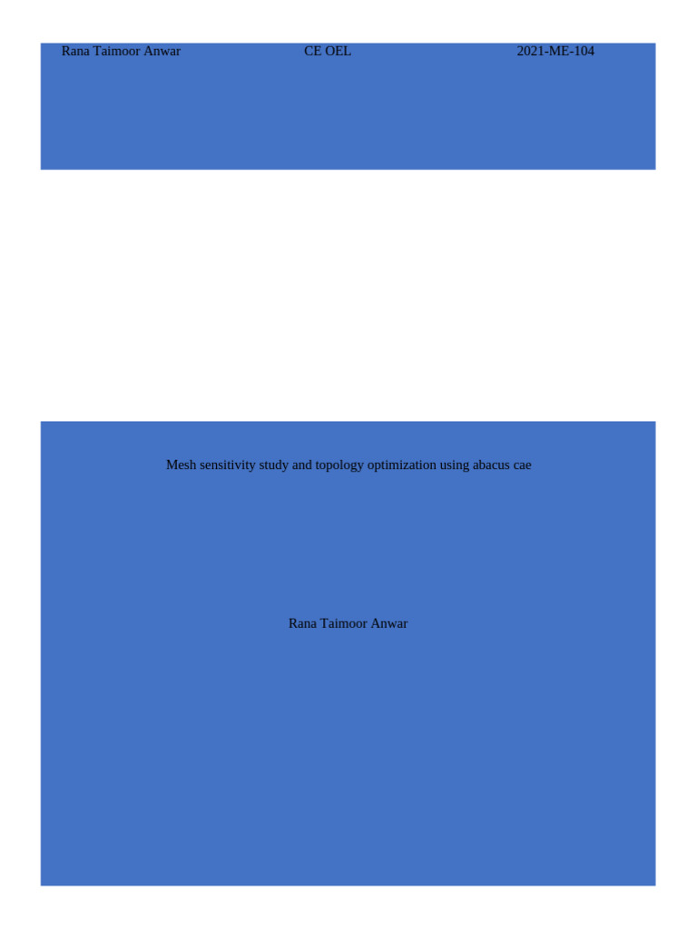 FEA OEL Report | PDF | Young's Modulus | Finite Element Method