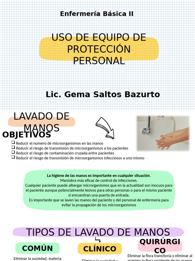 Uso Efectivo del Equipo de Protección Personal | PDF | Lavado de manos