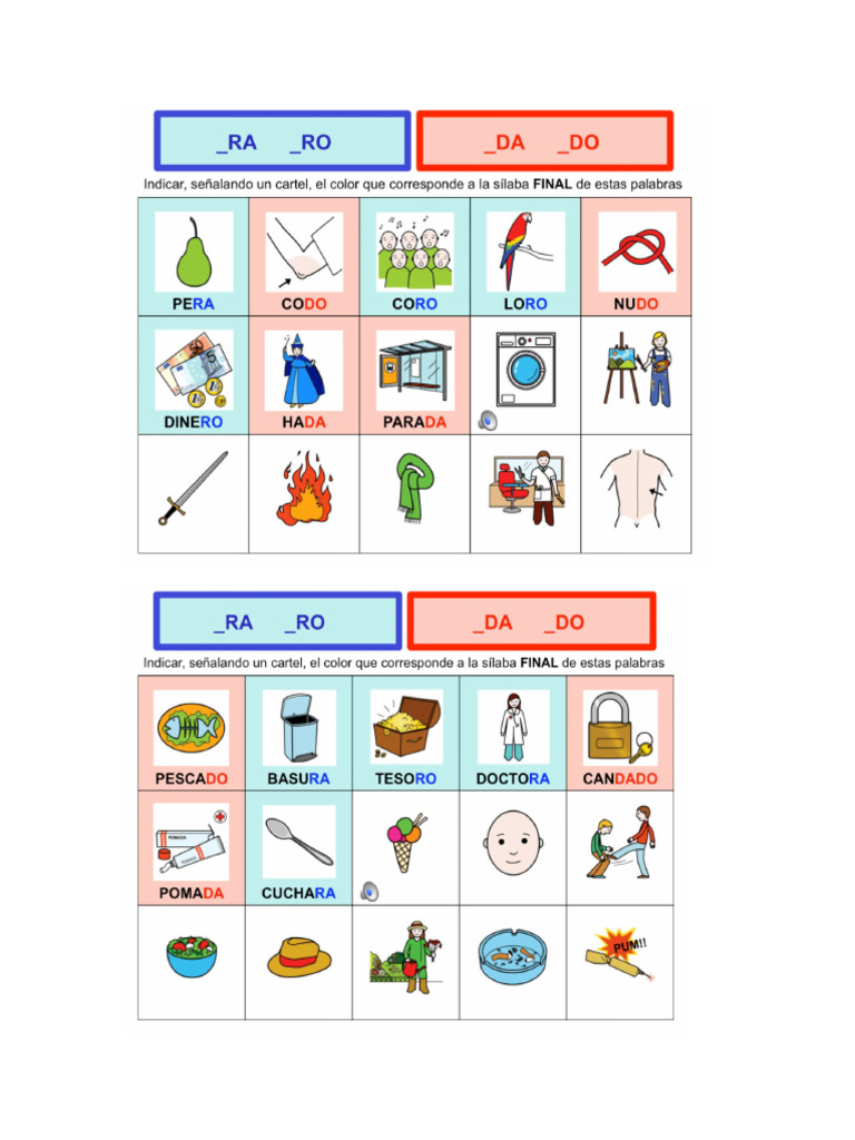 Escritura Silaba Final R D | PDF