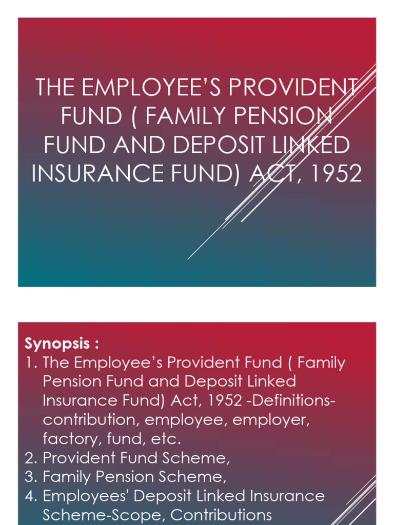 EPF Act | PDF | Pension | Employment