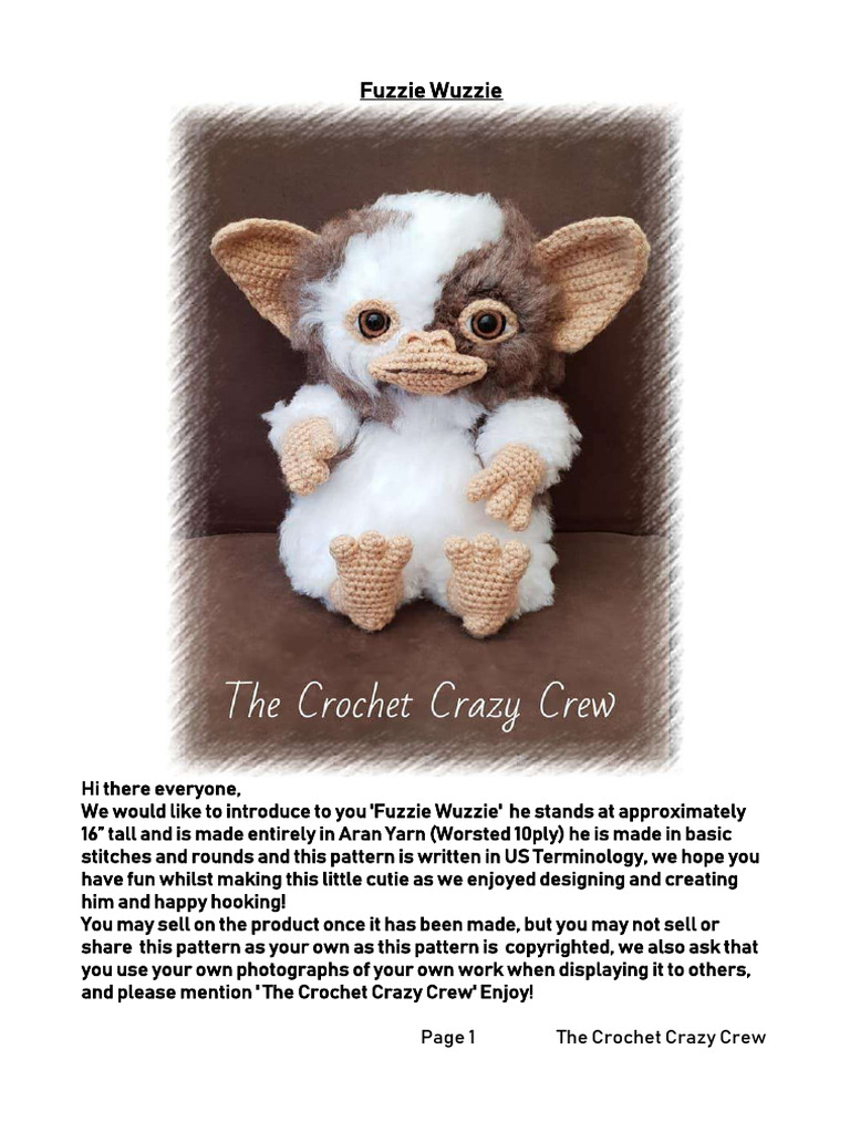 Fuzzie Wuzzie-ENG-The Crochet Crazy Crew-1 | PDF | Crochet | Yarn