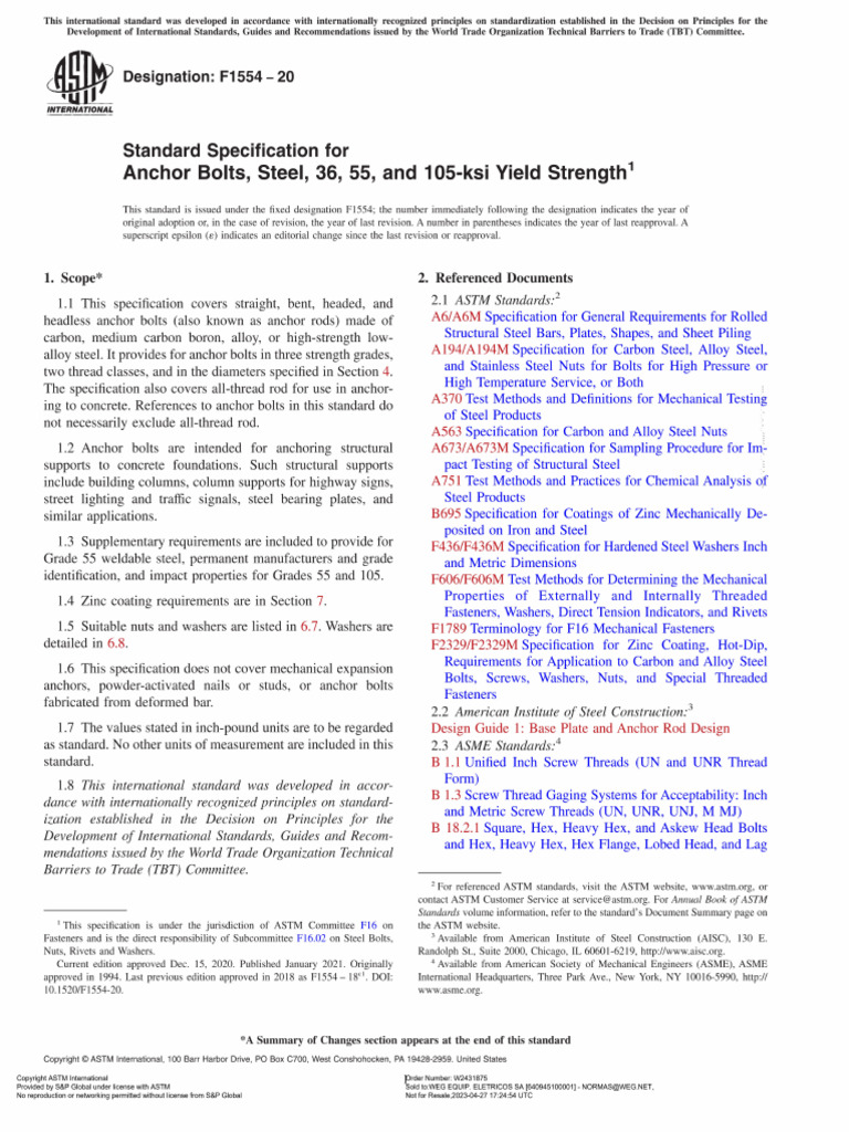 ASTM F1554 | PDF