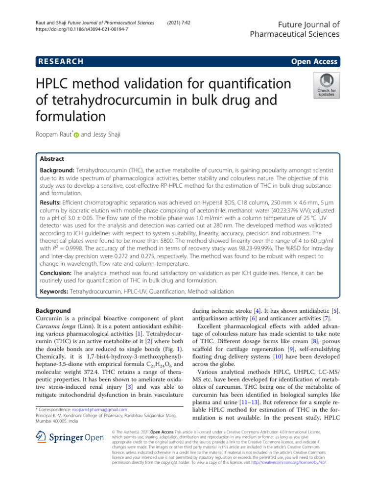 HPLC Research Paper | PDF | High Performance Liquid Chromatography ...