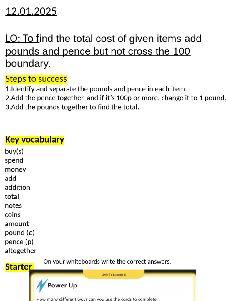 Adding Pounds and Pence Guide | PDF | Penny