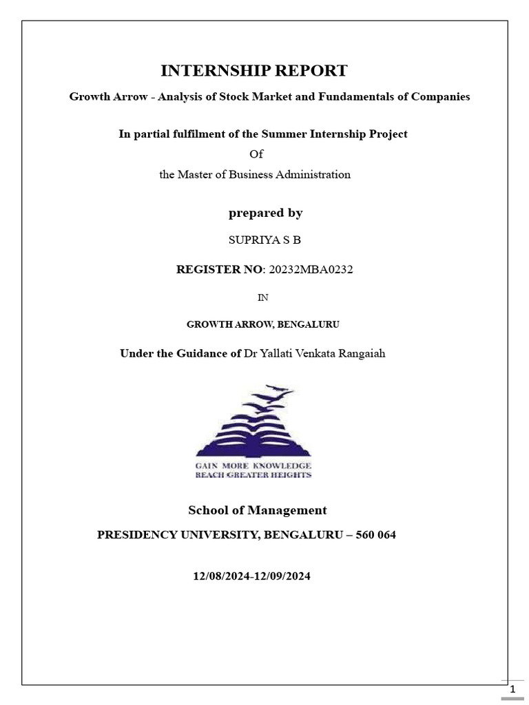 Final Internship Report Gowth Arrow | PDF | Market Trend | Computer Security