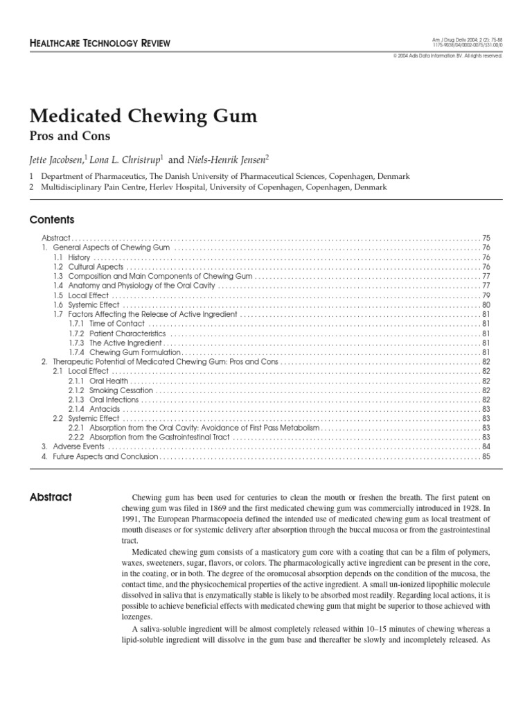 Medicated Chewing Gum | PDF | Saliva