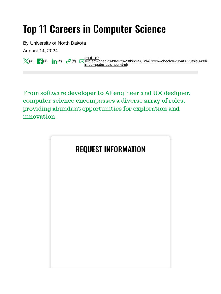 Top 11 Careers in Computer Science - University of North Dakota | PDF ...