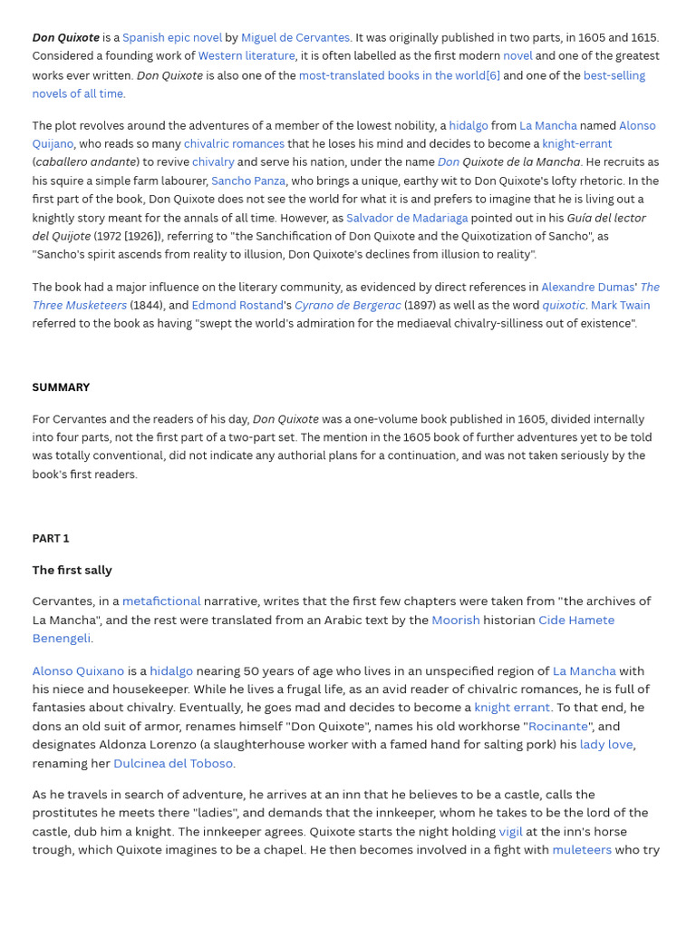 Don Quixote | PDF | Don Quixote | Warrior Code