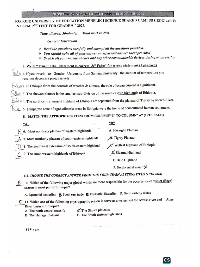 Geo test 2 (1) | PDF