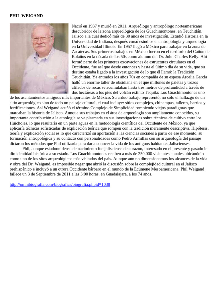 165 Phil Weigand | PDF | Arqueología | Educación en artes liberales