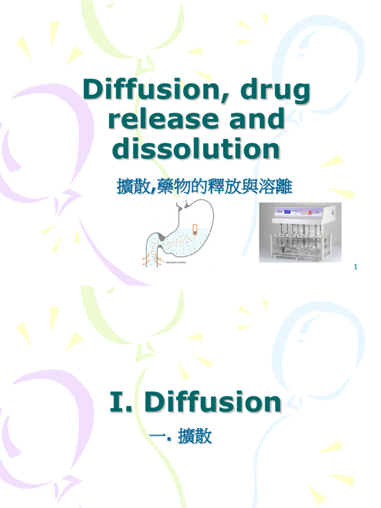 (I) 113 Diffusion - Drug Release and Dissolution (ST) | PDF