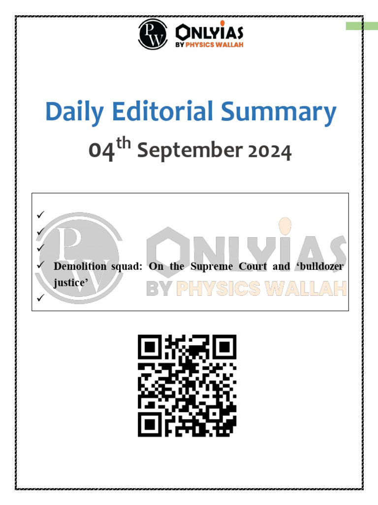 04 September 2024 - Daily Editorial Summary - UPSC - English - Jitendra ...