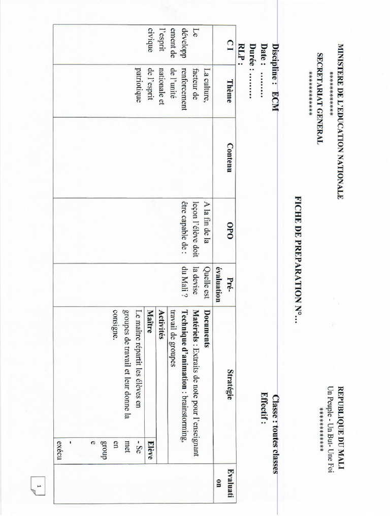 Fiche de Preparation | PDF