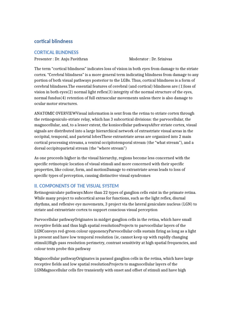 Consolidated Ophthalmology Content Fixed | PDF | Visual Cortex | Visual System