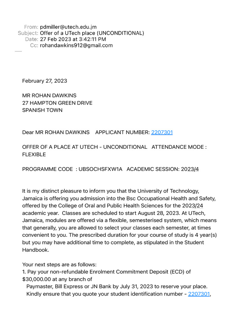 Offer of A Utech Place (Unconditional) | PDF