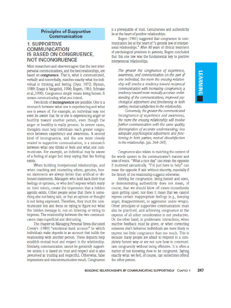 Principles of Supportive Communication | PDF