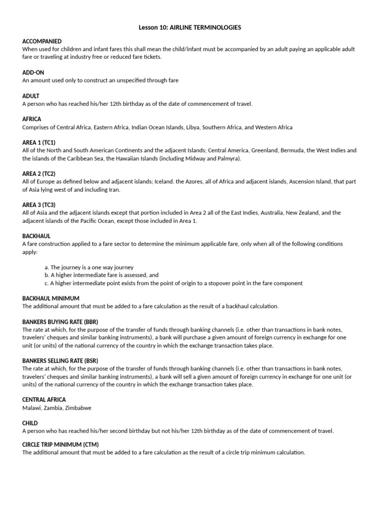 Essential Airline Terminologies Explained | PDF | European Economic ...