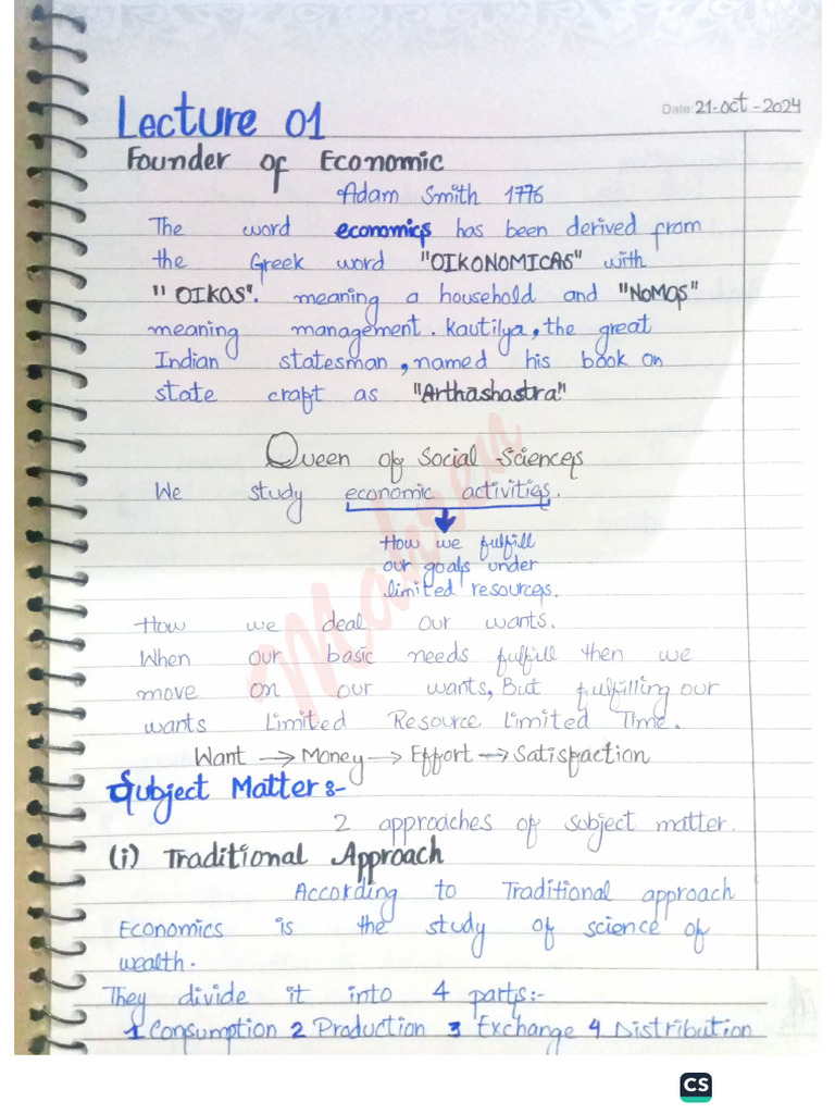 Economics Notes PDF | PDF