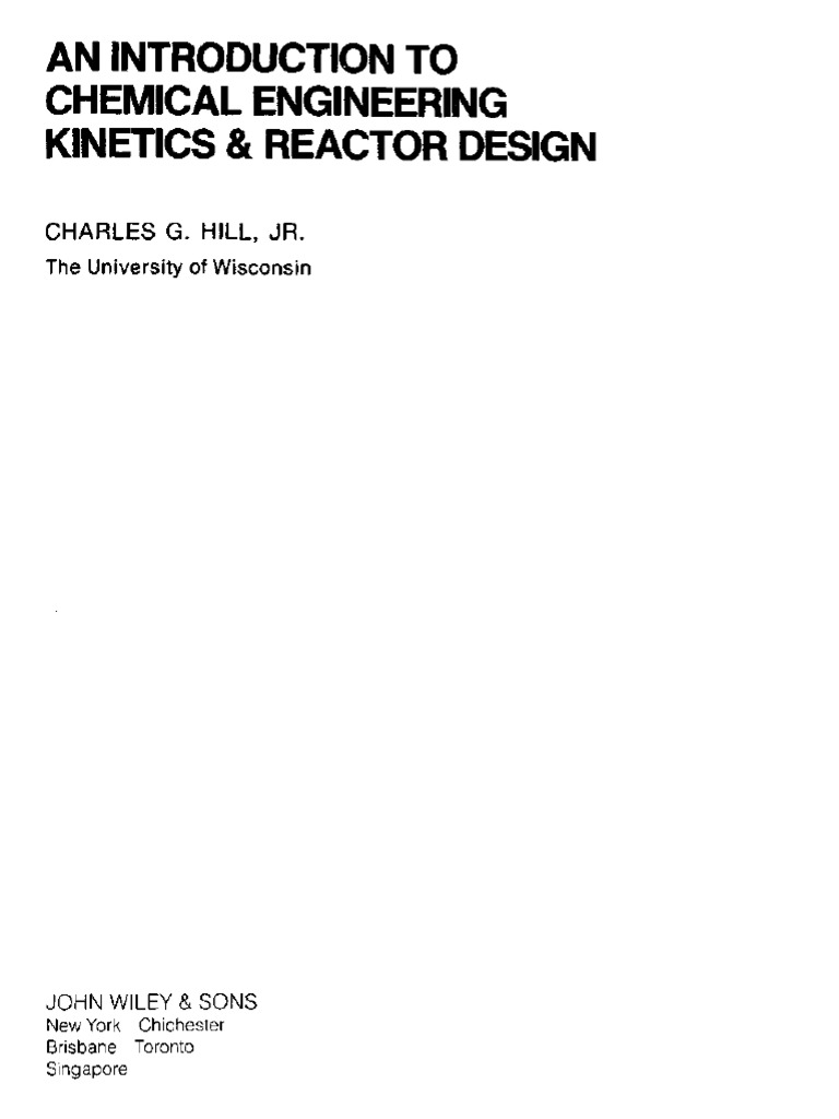 An Introduction To Chemical Engineering Kinetics & Reactor Design ...
