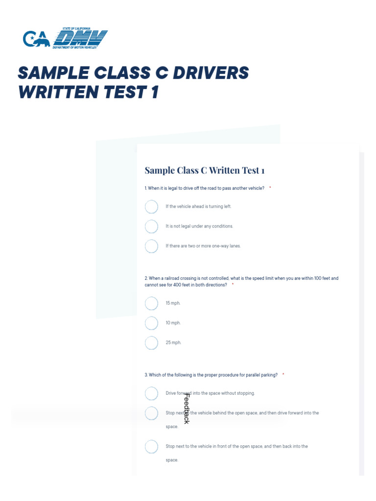 DMV Written Test Practice | PDF