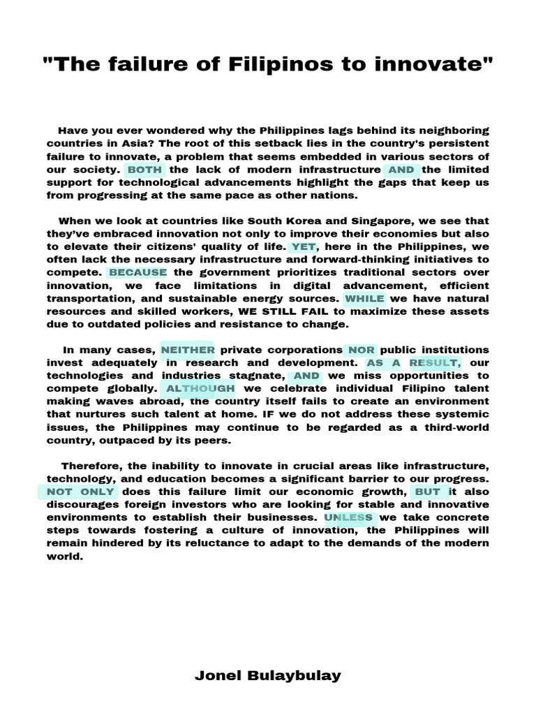 Filipinos Failure To Innovate | PDF