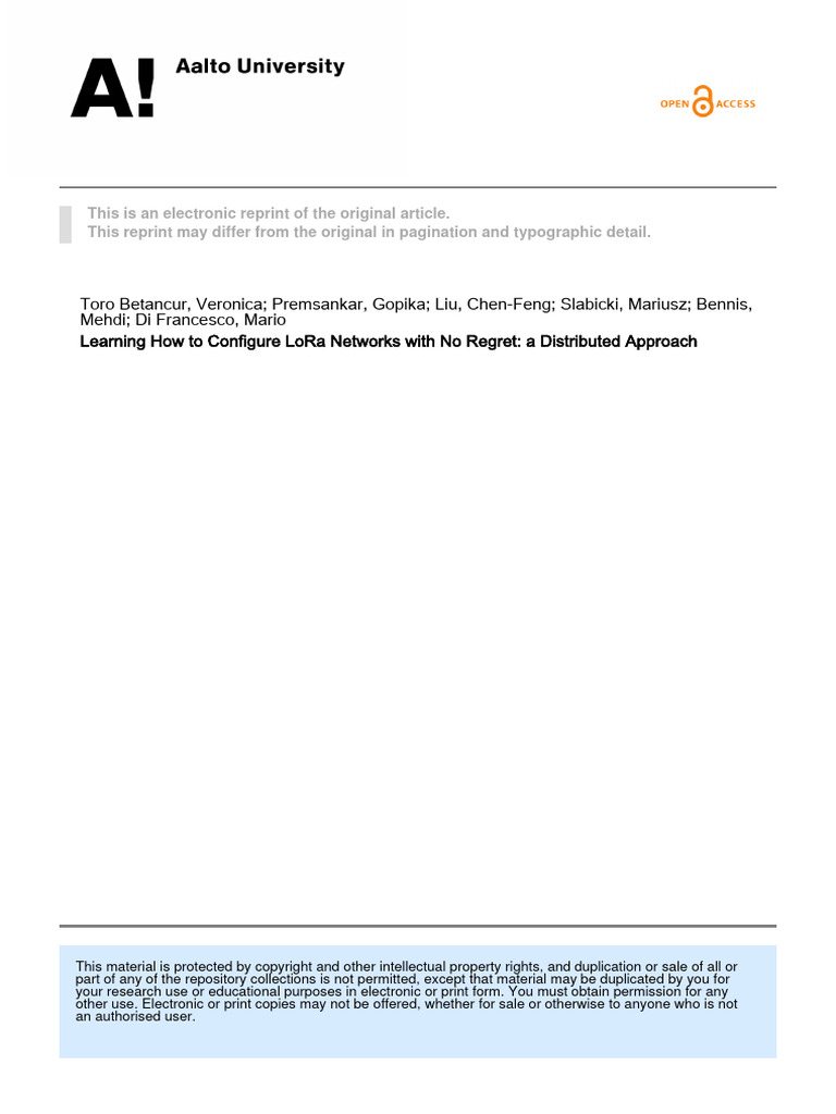 Lora Distributed Optimization | PDF | Computer Network
