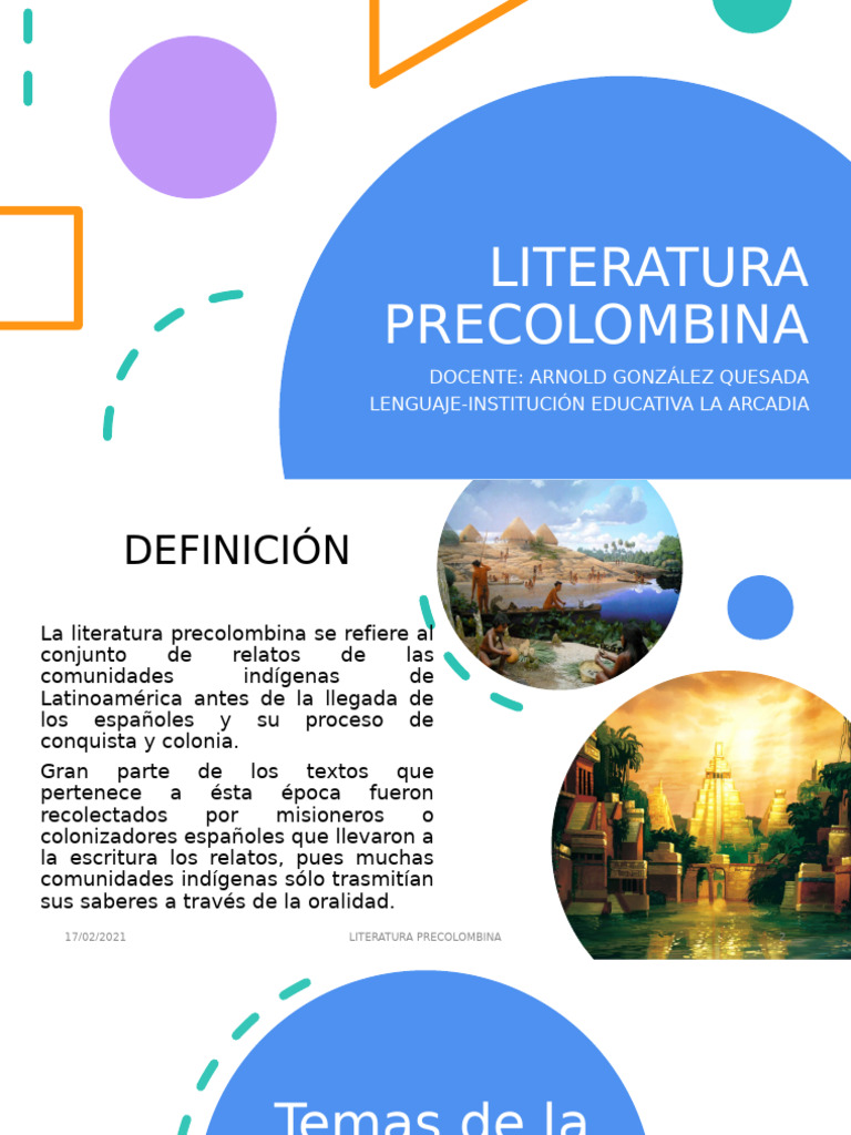Literatura Precolombina: Orígenes y Mitos | PDF | Era precolombina