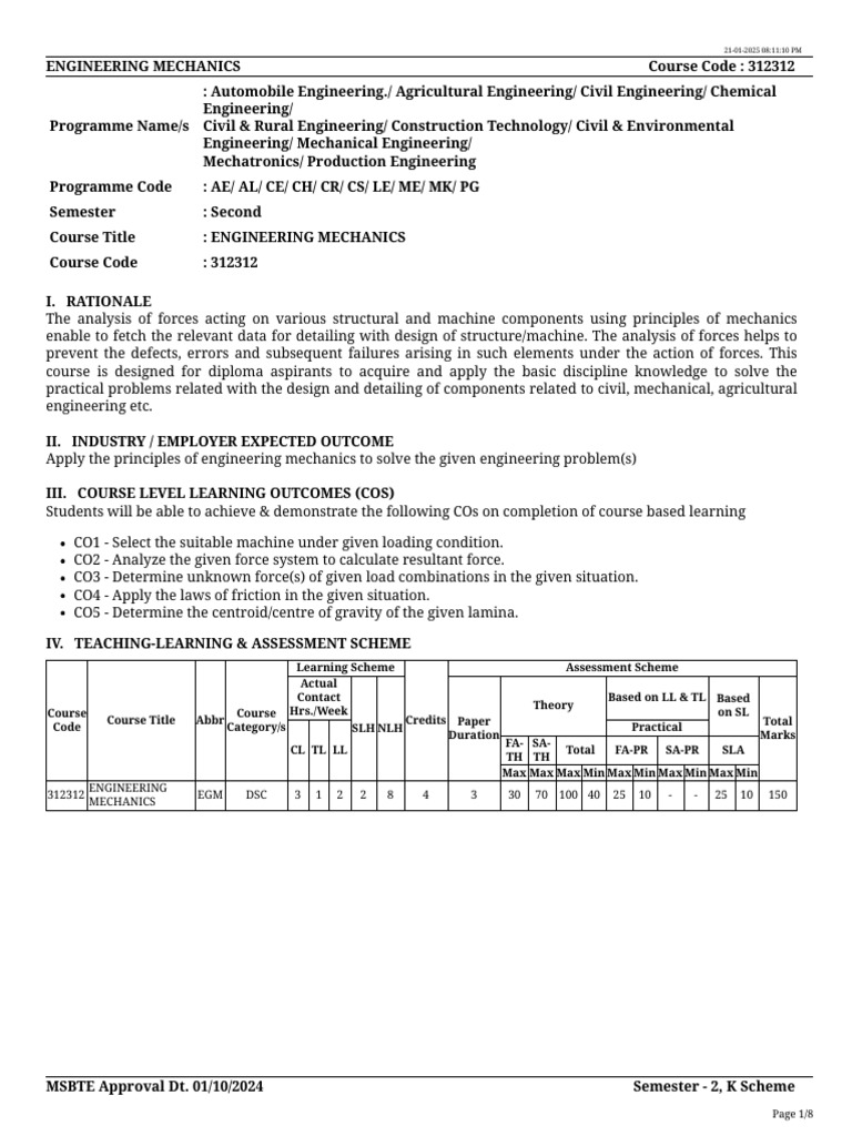Engineering Mechanics | PDF | Force | Machines