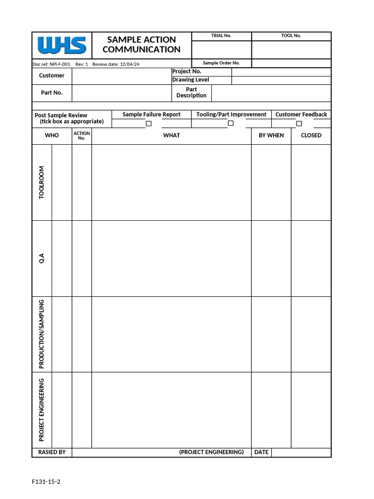 Npi-F-003 f131 S.A.C Meeting Request Form Master Blank | PDF