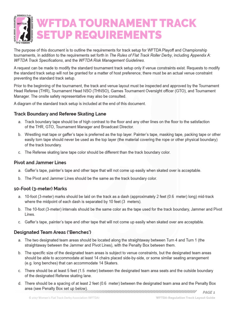 wftda-tournament-track-setup-requirements | PDF | Sports