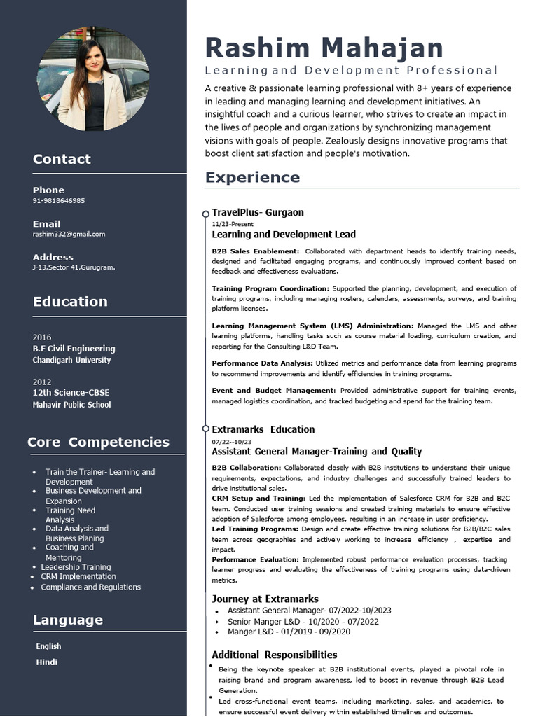 Rashim Mahajan_Resume (2) | PDF | Learning | Behavior Modification