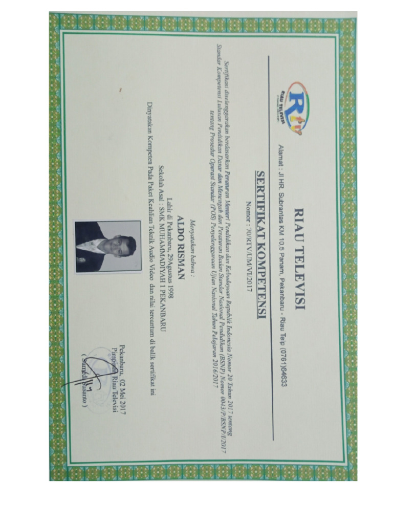 Sertifikat Kompetensi | PDF