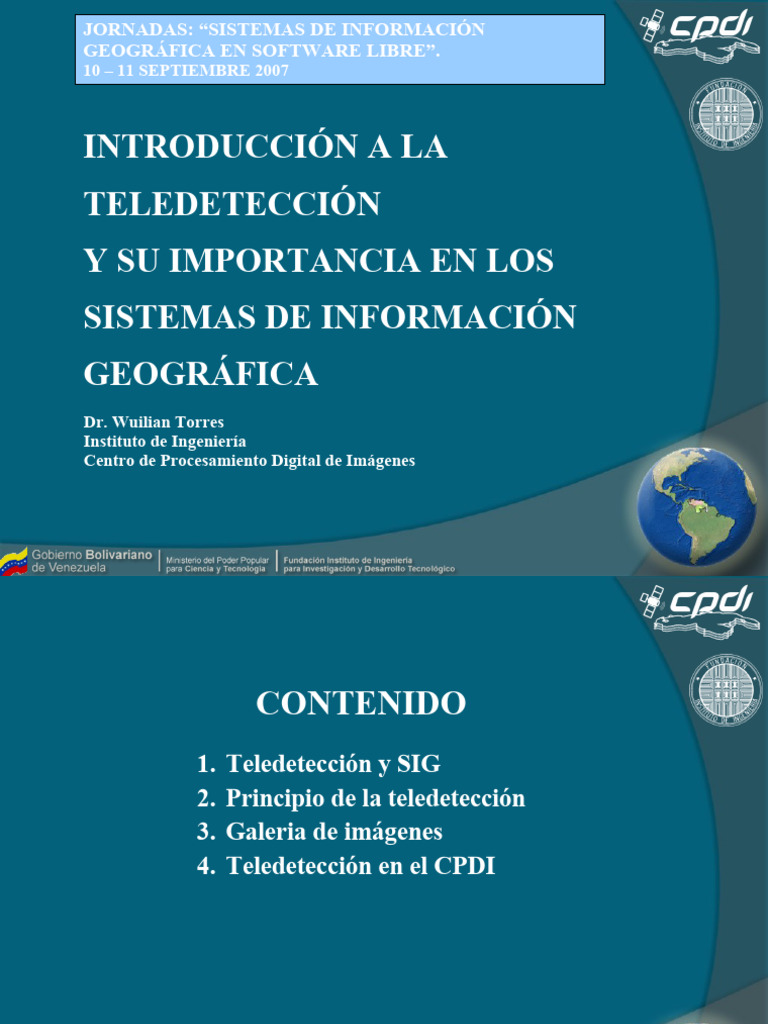 Teledetección y SIG: Fundamentos Clave | PDF | Sensores remotos ...