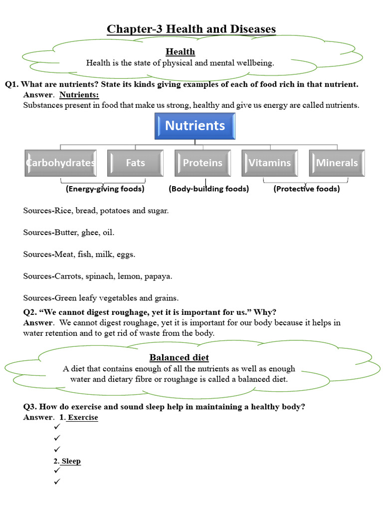 Ch-3 Health and Diseases Notes | PDF | Malnutrition | Pathogen