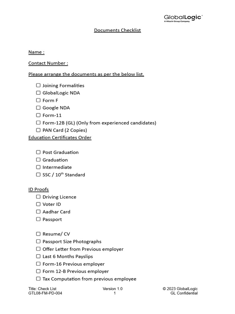 Check List_Ver.1.0_2023.docx - Google Docs | PDF