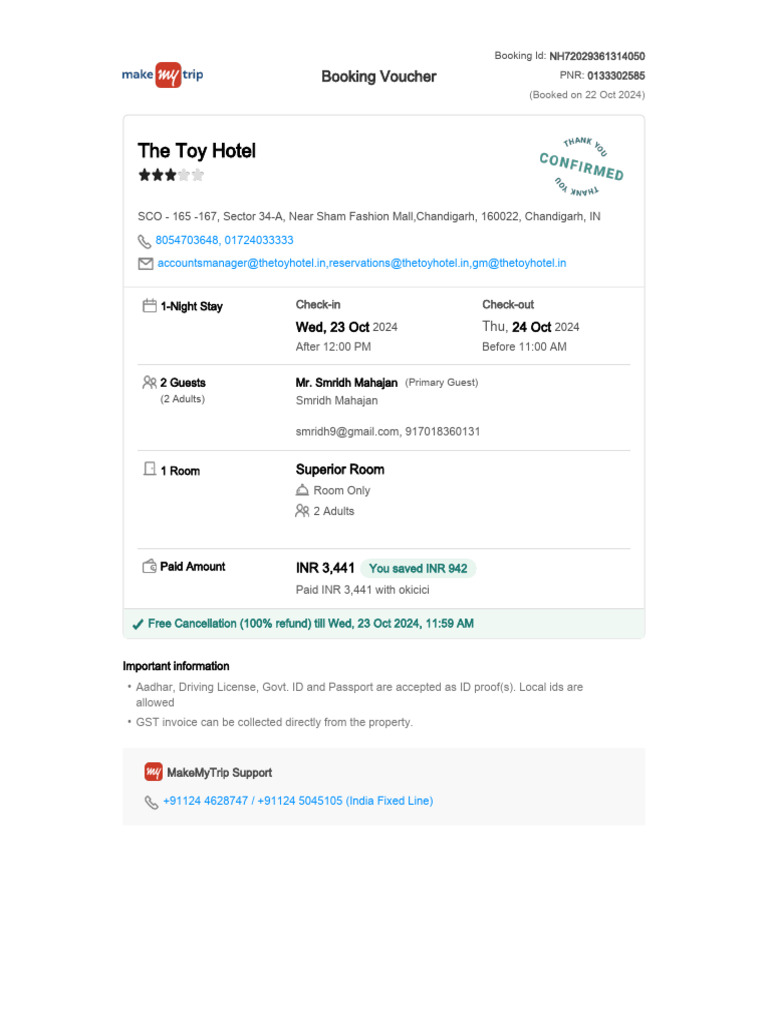 Booking Confirmation Voucher-2 | PDF