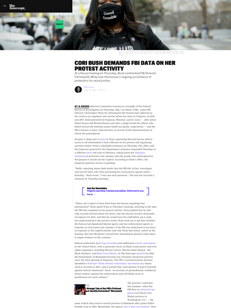 FBI Infiltrando No Blm | PDF | American Government | Federal Bureau Of Investigation