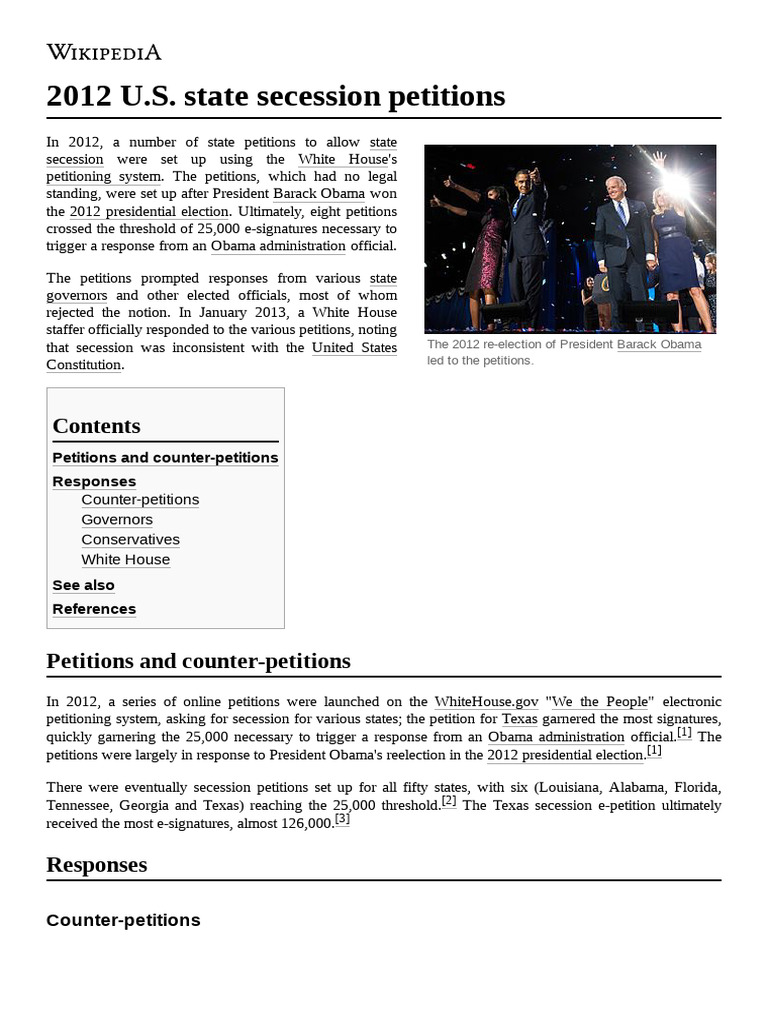 2012 U.S. State Secession Petitions | PDF | Politics Of The United ...