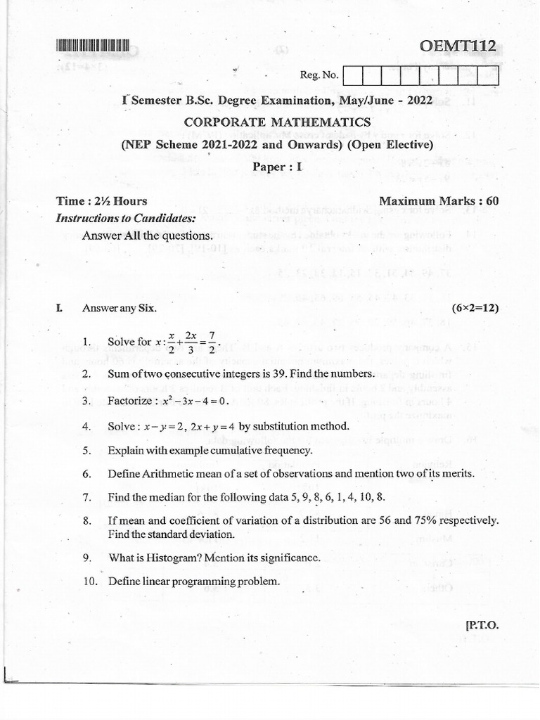 Corporate Mathematics | PDF
