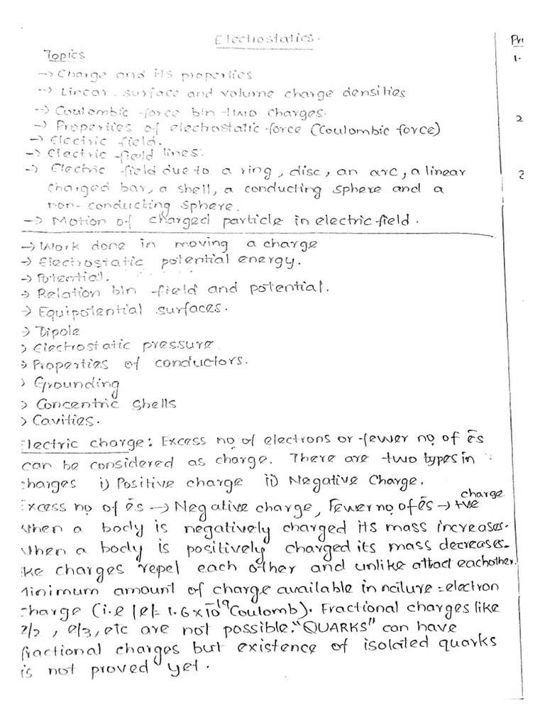 Electrostatics part -1 | PDF