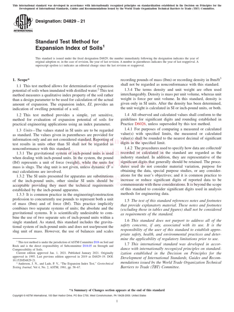 Astm D4829 21 | PDF | Density | Soil