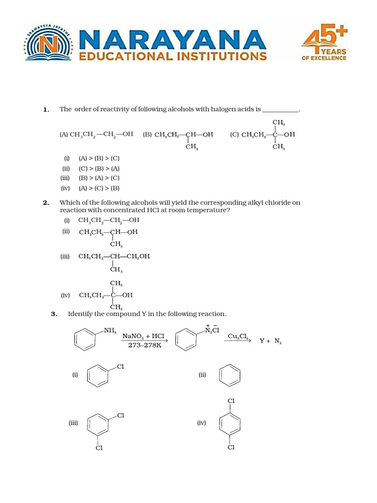 WORKSHEET haloalkane and halo arens | PDF | Chemical Reactions ...