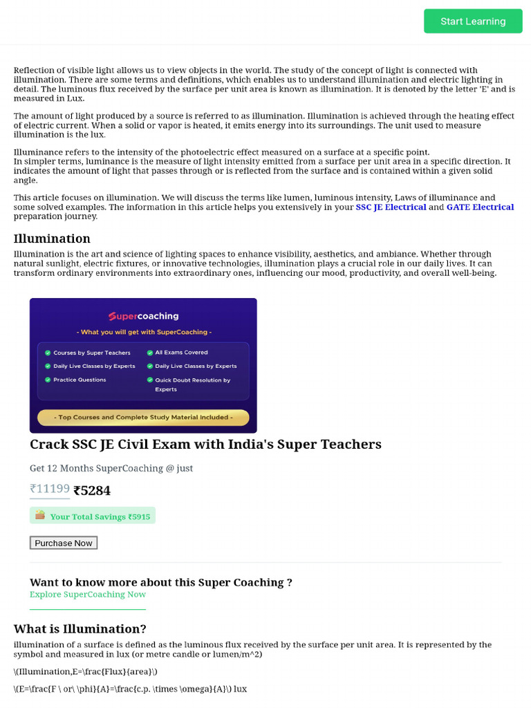 Illumination_ Know Definition, Luminous Intensity, Concept of Flux ...