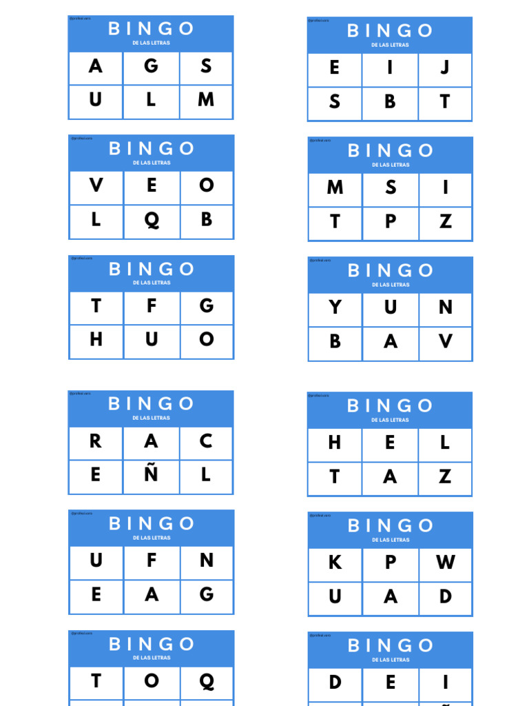Bingo de Las Letras | PDF