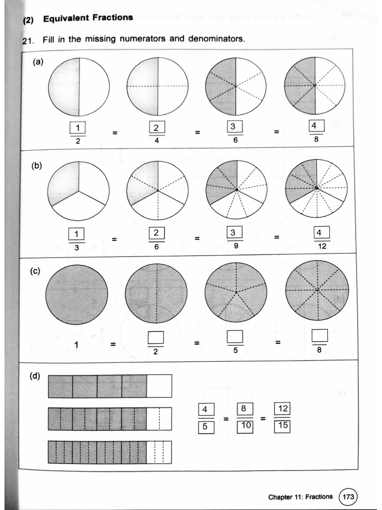 Fractions Worksheet Class 5 | PDF