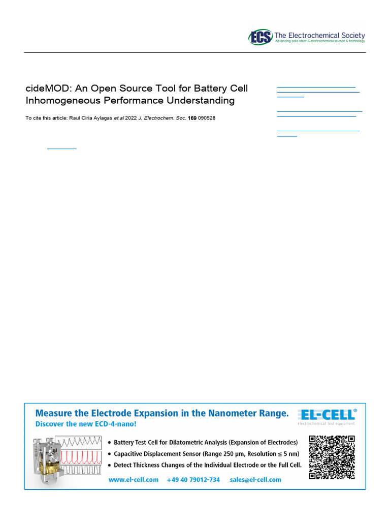 Ciria Aylagas 2022 J. Electrochem. Soc. 169 090528 | PDF | Lithium Ion ...