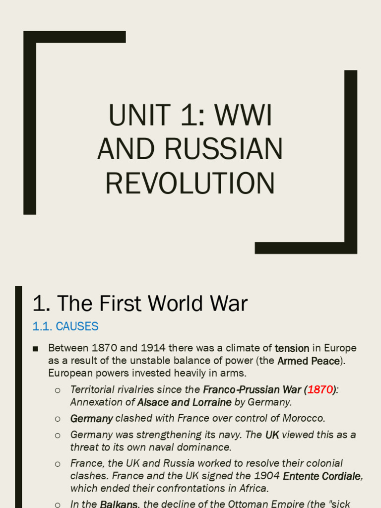 WWI & Russian Revolution Overview | PDF | World War I | Allies Of World ...